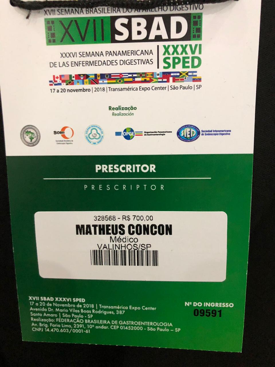 XVII Semana Brasileira do Aparelho Digestivo (SBAD 2018) | Clinica Concon